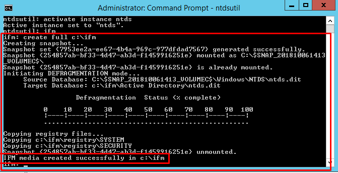 Deploy Domain Controller using Install From Media (IFM) Deploy Domain Controller using Install From Media (IFM)