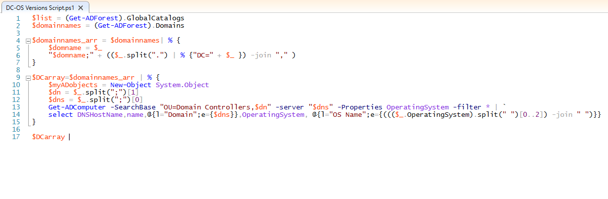 Powershell To Find Name And Os Version Of Domain Controllers Windowstechno